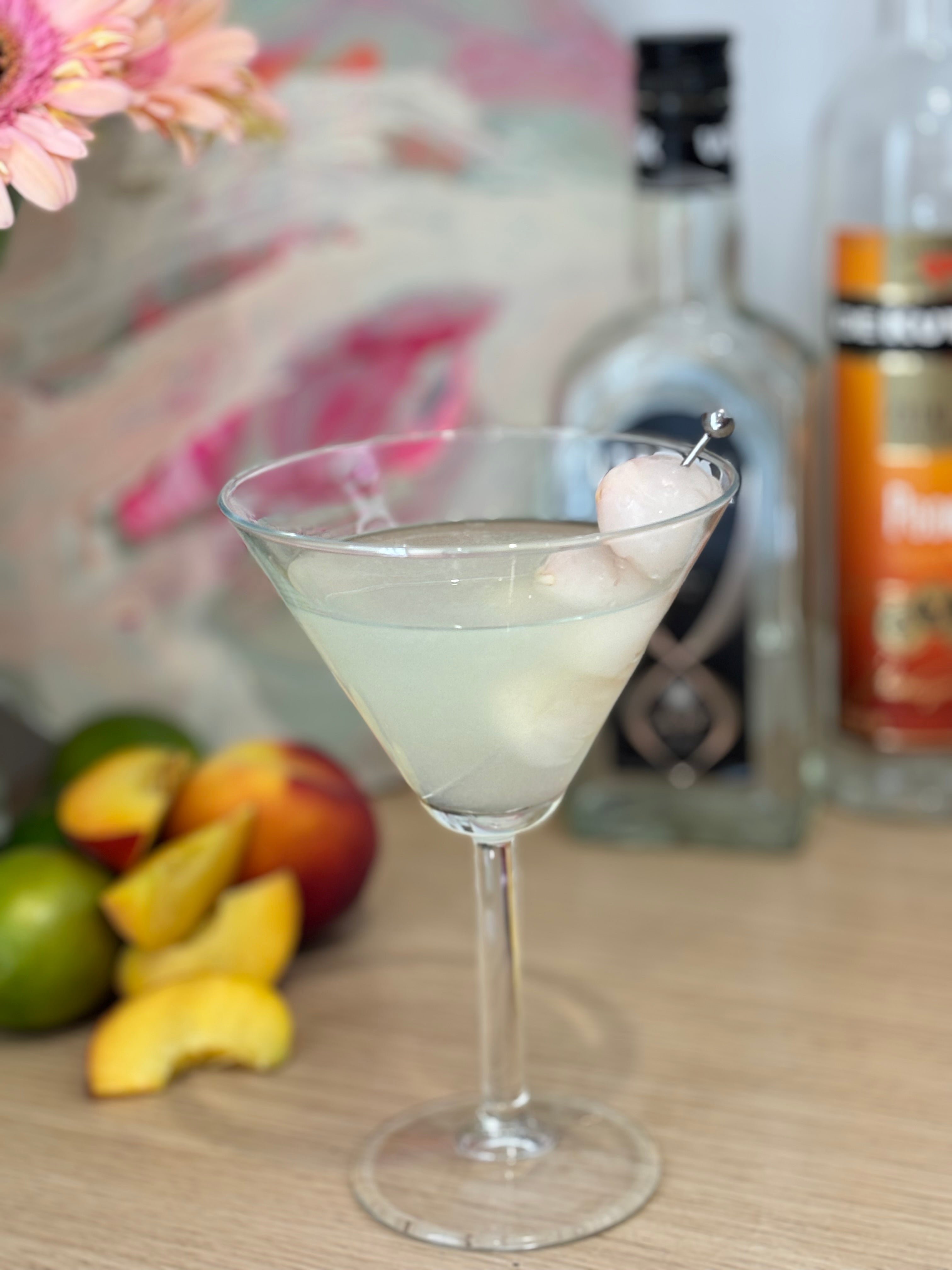 Peach & Lychee Martini – Tainted Cork